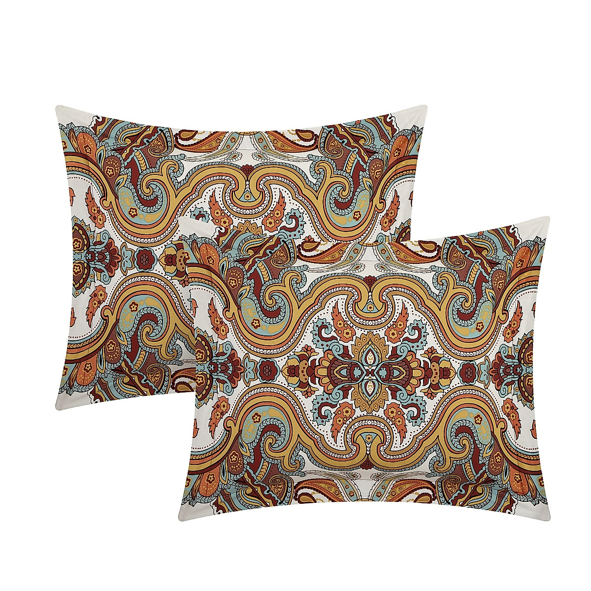 Chic Home Belmont Neil 4 Piece Reversible Duvet Cover Set, Queen, Beige