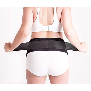 CABEA Baby Belly Band Sport Pregnancy Maternity Belt Abdominal Hip Back Support Black (Small 0-6 fits waist 30-40")