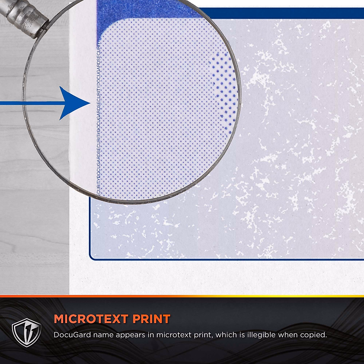 DocuGard Blue/Red Prismatic Top Check, 8.5 x 11 Inches, 24 lb, 500 Sheets, 1 Check Per Sheet (04532)