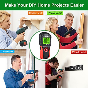 Stud Finder Wall Scanner, RISEPRO 7 in 1 Electric Multifunctional Stud Sensor Beam Finders, Wall Detector Center Finding with Large LCD Display and Audio Alarm for Wood, Studs, Metal, AC Wire