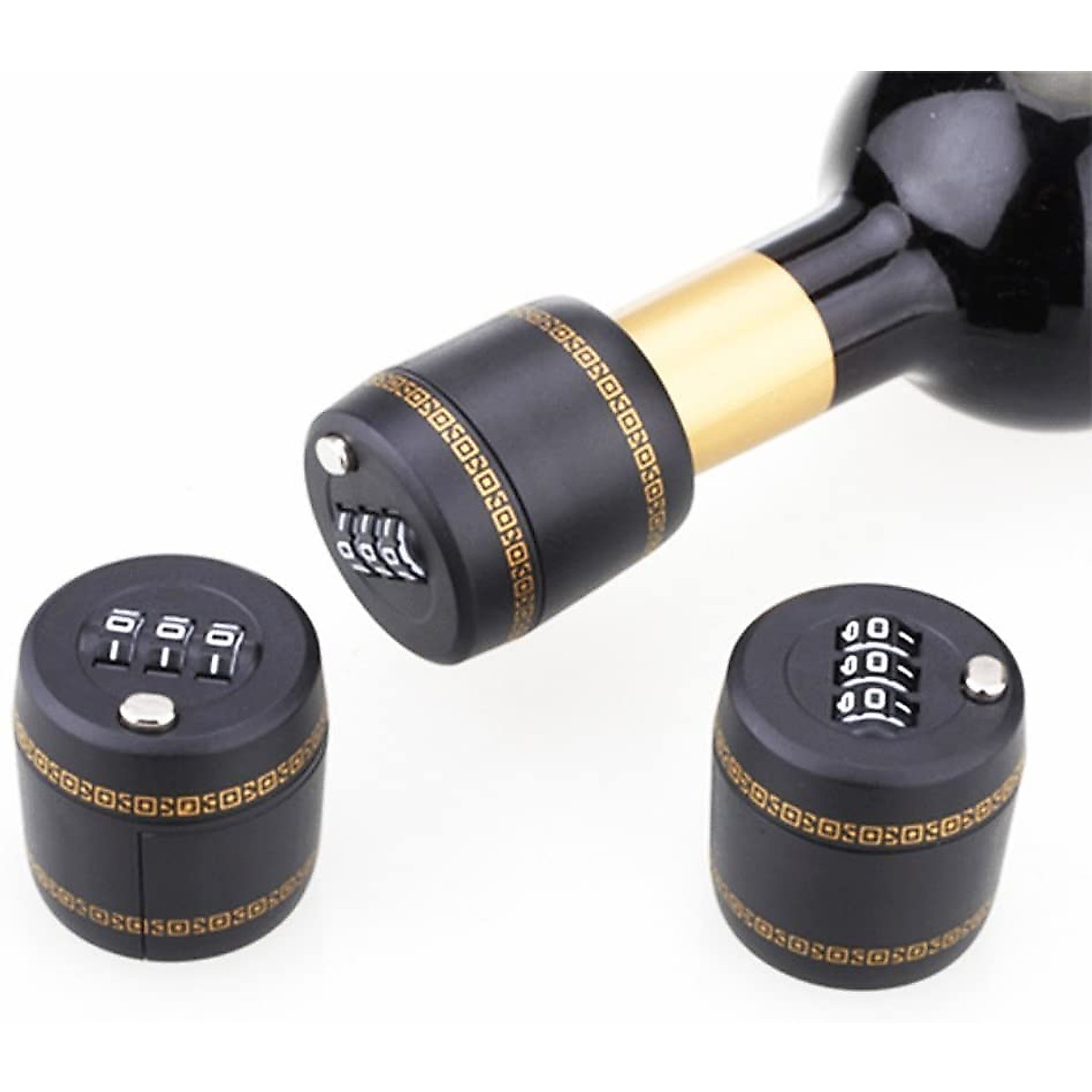(Pack of 2) Combination Bottle Lock - Cork Bottle Combination Digital Lock Wine Whiskey Bottle Lock