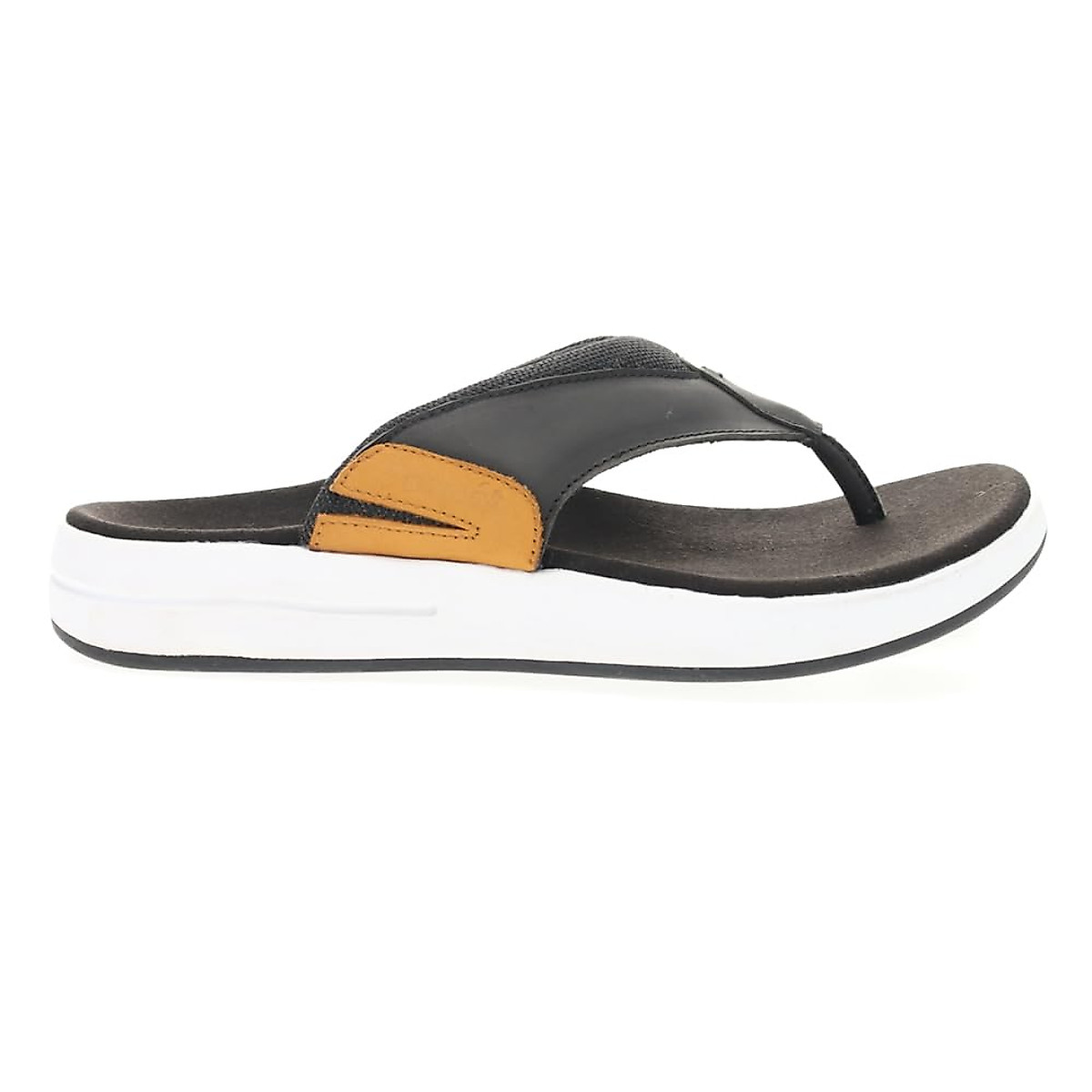 Propét Men's Easton Nubuck Thong Sandals, Black, 13 X-Wide US