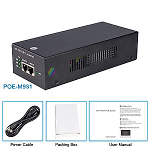 CENTROPOWER 90W High Power Gigabit PoE Injector Adapter,10/100/1000Mbps，Up to 90W Ultra Power Supply Ethernet PoE++ Injector，IEEE 802.3af/at/bt Compliant ，UL Certified.Plug & Play