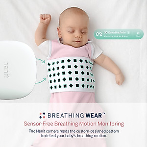 Nanit Breathing Wear Sleeping Bag – 100% Cotton Baby Sleep Sack - Works Pro Baby Monitor to Track Breathing Motion Sensor-Free, Real-Time Alerts, Size Small, 3-6 Months, Blush Pink