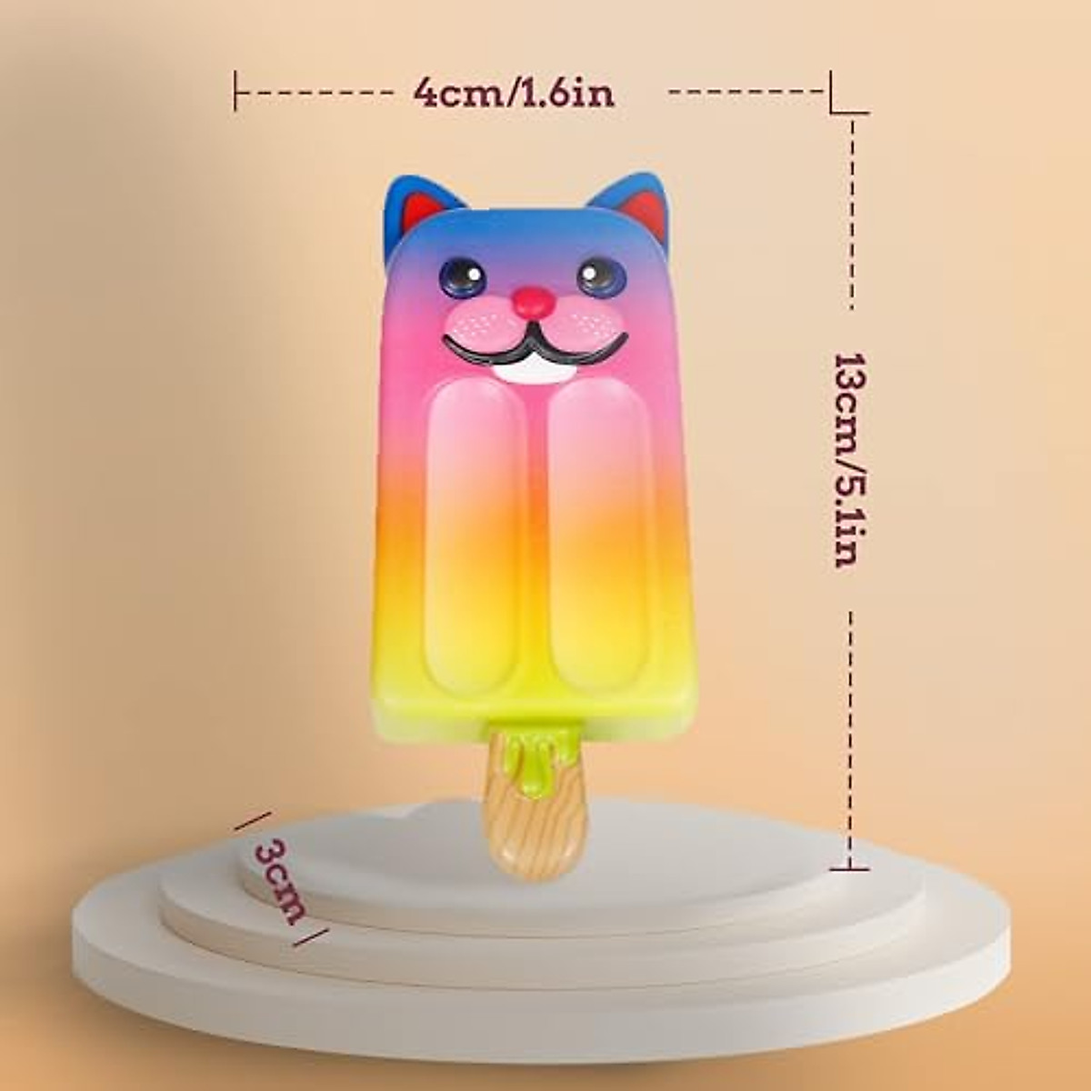 Anboor 2pcs Popsicle Cat Squishies Toys Squeeze Sets Kawaii Slow Rising Scented Kid Toys Cute Animal Collect