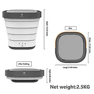 MOYU Portable Washing Machine Foldable Bucket Washer with Soft Spin Dry and Drainage Pipe(110V/240V, US Plug,English User manual)