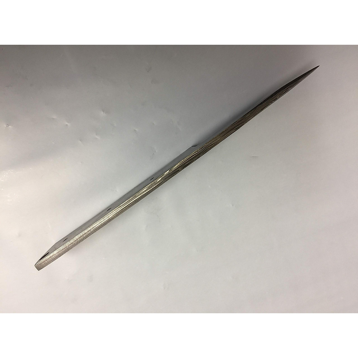 8.5 inches long hand forged Twist pattern Damascus steel trailing point blank blade skinning knife with 3 Pin hole & an inserting hole space 4 inches cutting edge