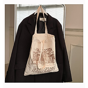 Printing Canvas Tote Bag For Women Large Capacity Shoulder Bag Urban Simplicity Soft Satchel Bag Hobo Purse (upright brown)