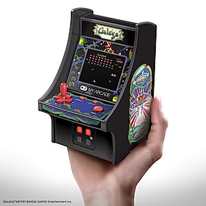 My Arcade Micro Player Mini Arcade Machine: Galaga Video Game, Fully Playable, 6.75 Inch Collectible, Color Display, Speaker, Volume Buttons, Headphone Jack, Battery or Micro USB Powered
