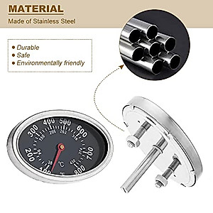 Mtsooning Grill Thermometer Replacement for Nexgrill Brinkmann Charmglow, 3 Inch BBQ Gauge Stainless Steel Heat Indicator, Oval Barbecue Temperature