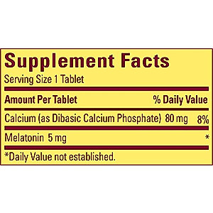Nature Made Melatonin Maximum Strength 5 mg, 90 Tablets (2 Pack)