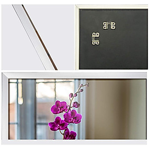 Schliersee 18x24 inch Wall Mirror Set of 2, Hanging Rectangular White Mirrors for Over Sink, Bathroom, Living Room, Bedroom