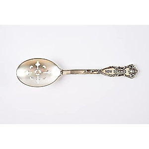 Mud Pie, White Vegetable Serving Bowl Set with Slotted Spoon, 9x6.5x2.5