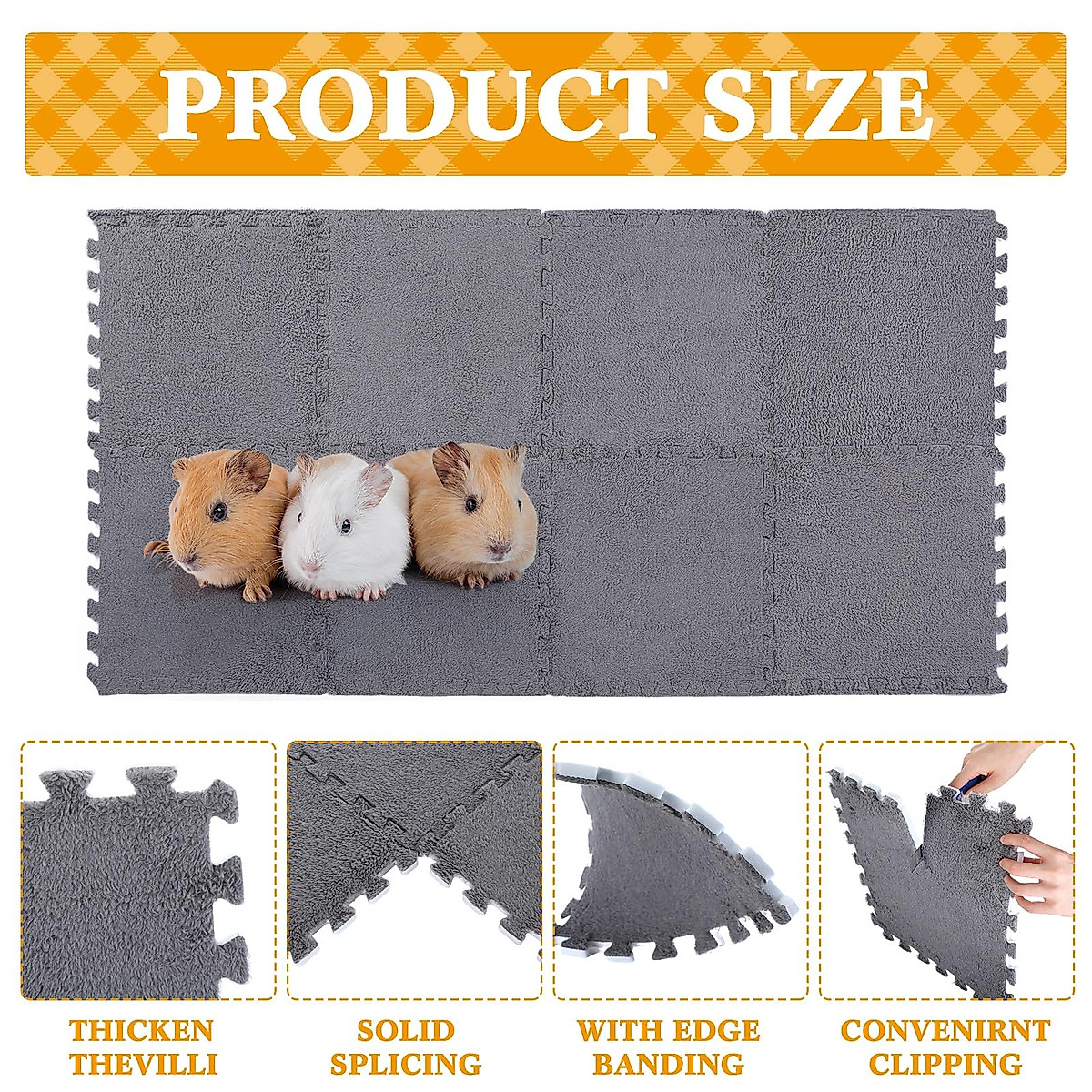 Timgle 20 Pcs Guinea Pig Fleece Cage Liners 12"x12" Washable Guinea Pig Mat Reusable Small Animals Fleece Bedding Warm Soft Training Pads for Chinchilla Hamster Rat Ferret Bunny Small Sized Pets