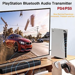 GMCELL Bluetooth Transmitter Wireless USB Dongle: Audio Adapter for PS4 PS5 Switch Controller Smart TV, BT90