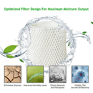 Humidifier Wicking Filters Hisiruil 4 Pack Premium Replacement Filter for Vicks Filter WF2 Humidifier V3100, V3500, V3500N, V3600, V3700, V3800, V3850, V3850JUV, V3900, HCM-300T, HCM-315T, HCM-350