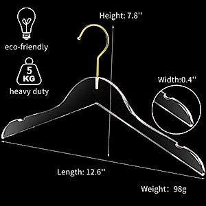 10 Pack Clear Acrylic Children's Hangers Kids Hanger Baby Toddler Infant-Hangers Clear Premium Hangers for Kids Clothes Closet (Clear)