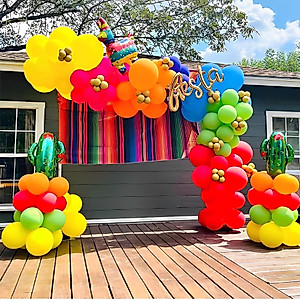 Mexican Fiesta Party Decorations 146pcs Fiesta Pastel Balloon Arch Garland Kit Cactus Llama Foil Balloons Taco Twosday Birthday Decoration Cinco De Mayo Taco Party Supplies