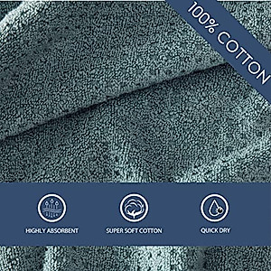 Tommy Bahama - Bath Towels Set, Highly Absorbent Cotton Bathroom Decor, Low Linting & Fade Resistant (Nothern Pacific Bay Blue, 6 Piece)