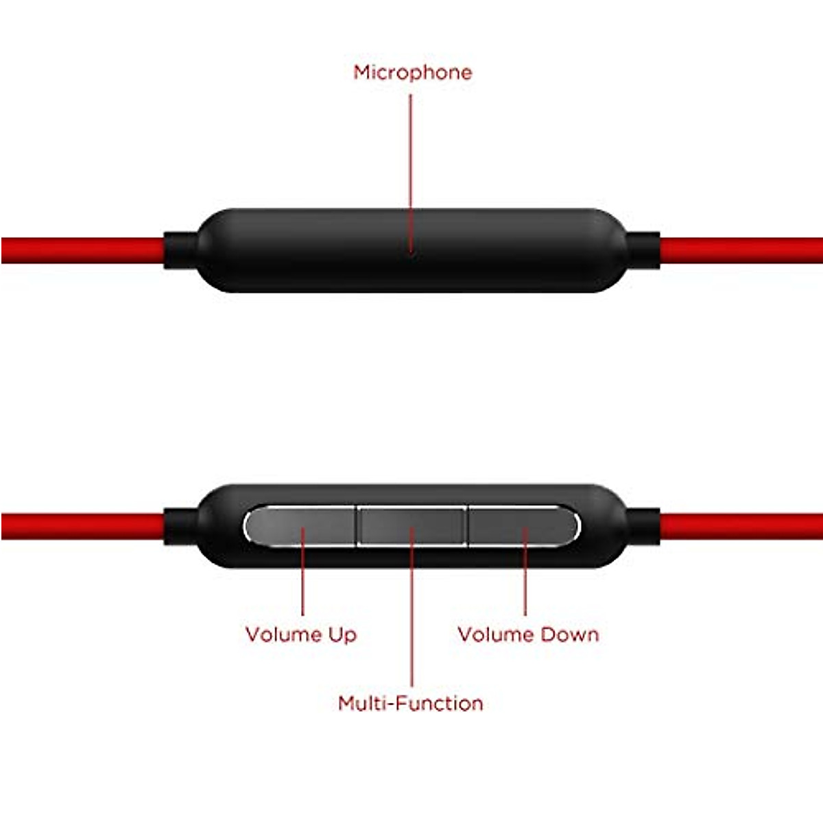 1MORE Dynamic Driver In-Ear Earphones Fashion Headphones with Ergonomic Comfort, Balanced Sound, Tangle-Free Cable, Volume Control, Microphone - 1M301 Black/Red (Renewed)