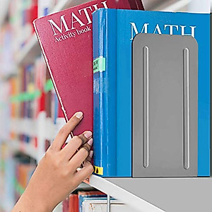 Acrimet Jumbo Premium Metal Bookends 9" (Heavy Duty) (Silver Color) (1 Pair)