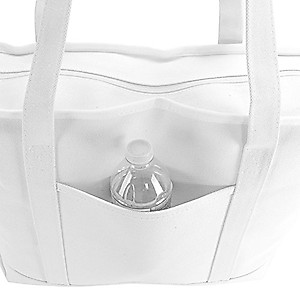 DALIX Large Canvas Tote Bag for Women Work Bag Beach Totes Monogrammed White P