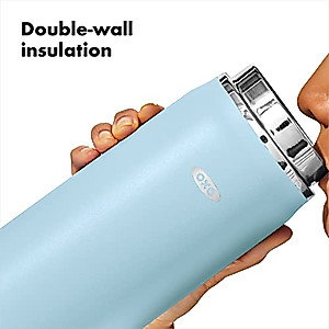 OXO 40 oz Insulated Handled Lid Water Bottle, Topaz Blue