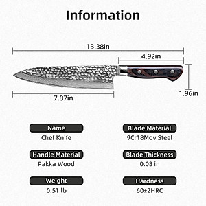 FINDKING 8 Inch Gyuto Chef Knife, Razor-Sharp Damascus Steel Edge Kitchen Knife, All-Purpose Japanese Cutting Companion, Professional-Grade Kitchen Essential (Raven Series)