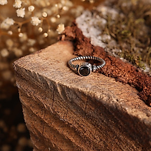 Round Shape Brilliant Cut Black Cz Cubic Zirconia Genuine 925 Sterling Silver Simulated Black Diamond Luxury Gift Ring for Her (7)