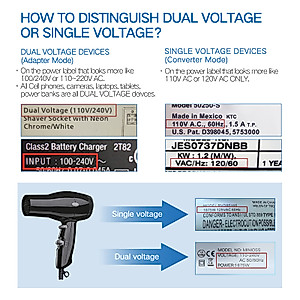 DOACE C8 2000W Travel Voltage Converter 220V to 110V for Hair Dryer Steam Iron, 8A Universal Power Adapter with All in One UK/AU/US/EU Worldwide Plug Wall Charger for Laptop Tablet Camera Cell Phone