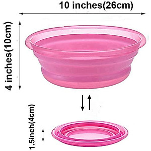 Foldable Hedgehog Bathtub, with 2 Pcs Set Bathing Brush, Plastic Small Animal Swimming Pool, Bath Sand Room Sauna, for Hedgehog Hamster, Guinea Pig,Bearded Dragon (Pink)