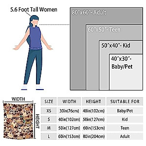 Pug Dog Throw Blanket - Soft, Fuzzy & Warm - 30x40 Inches Lap Size Blanket for Couch, Office - Brown Cute Throw Gift for Girls, Boys