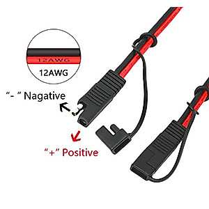 CERRXIAN 70cm 12AWG 2 Pin Male to SAE 2 Pin Quick Disconnect with Cap Power Industrial Circular Outdoor Waterproof IP67 Connector fit for Furrion,Solar Panel Suitcase,Forrest River RV Ports