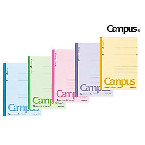 KOKUYO Campus Notebook, A 7mm Ruled, Semi-B5, 30 Sheets, 30 Lines, Pack of 5, 5 Colors, Japan Import (NO-3CANX5)