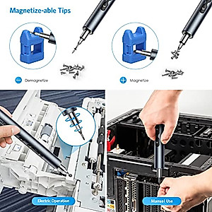 Ankilo Upgraded Version Electric Screwdriver 28 IN 1 Cordless Mini Power Precision Screwdriver Set with 24 Bits, Rechargeable Power Screwdriver for Phones Jewelers Laptops Watch