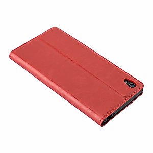 Cadorabo Book Case Compatible with Sony Xperia Z5 Premium in Apple RED - with Magnetic Closure, Stand Function and Card Slot - Wallet Etui Cover Pouch PU Leather Flip