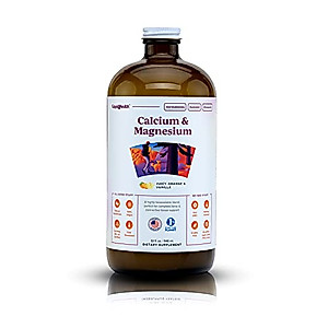 LIQUIDHEALTH 32 Fl Oz Calcium and Magnesium Liquid Supplement Joint and Bones Tissue Support, Citrate Vegetarian Natural Non GMO, Vitamin D3