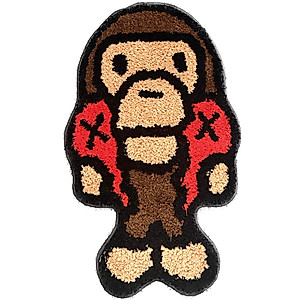 LUXAPE Baby Milo BAPE Rug - X Kawed rug - Handmade & Premium- 30in W * 20in L (75 * 50cm) - Hypebeast Rug - Anime Rug - Preppy Decor - Bape Decor - A Bathing APE - Luxape Rug (Baby Milo)