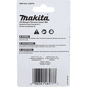 Makita A-99770 Impactx 2 Square Recess 1″ Insert Bit, 25 Pack