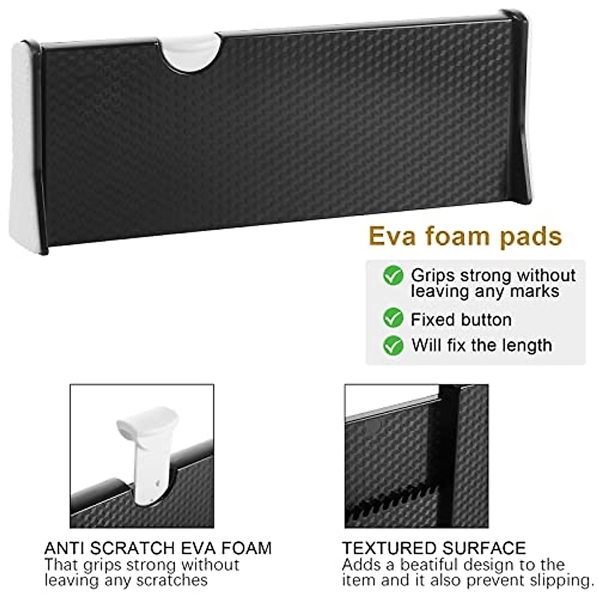 12 Pcs Drawer Dividers Organizer Adjustable Separators 4" High Expandable from 11"-17" Drawer Organization Separators Dresser Drawer Organizers Divider for Clothes Closet Kitchen Clothing Bedroom