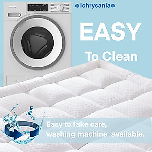 Ichrysania Queen Mattress Toppers Thick Pillowtop Mattress Toppers Queen Mattress Pad Cover Viscose Top with 8-21 Inch Deep Pocket