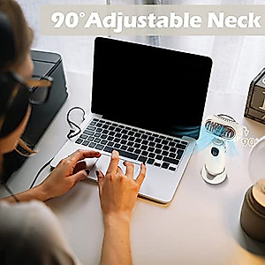 MSEVC Portable Handheld Fan 6000mAh Rechargeable Foldable Personal Fan 5 Speed Adjustable Portable Handheld Fan with Makeup Desk Mini Fan for Men Women Travel Outdoor Indoor Father's Day Gift - White