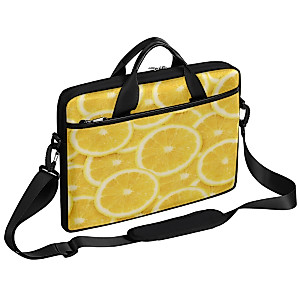 Lemon Fruit Laptop Computer Bag Waterproof Shoulder Messenger Bag 13-15 inch Durable Laptop Tote Bag with Shoulder Strap Handle Lightweight Crossbody Briefcase