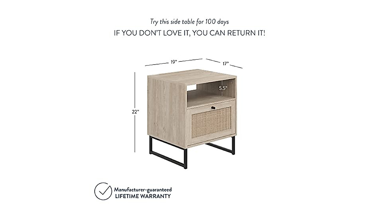 Nathan James Mina Side Table - Boho Chic with Storage & Modern Style