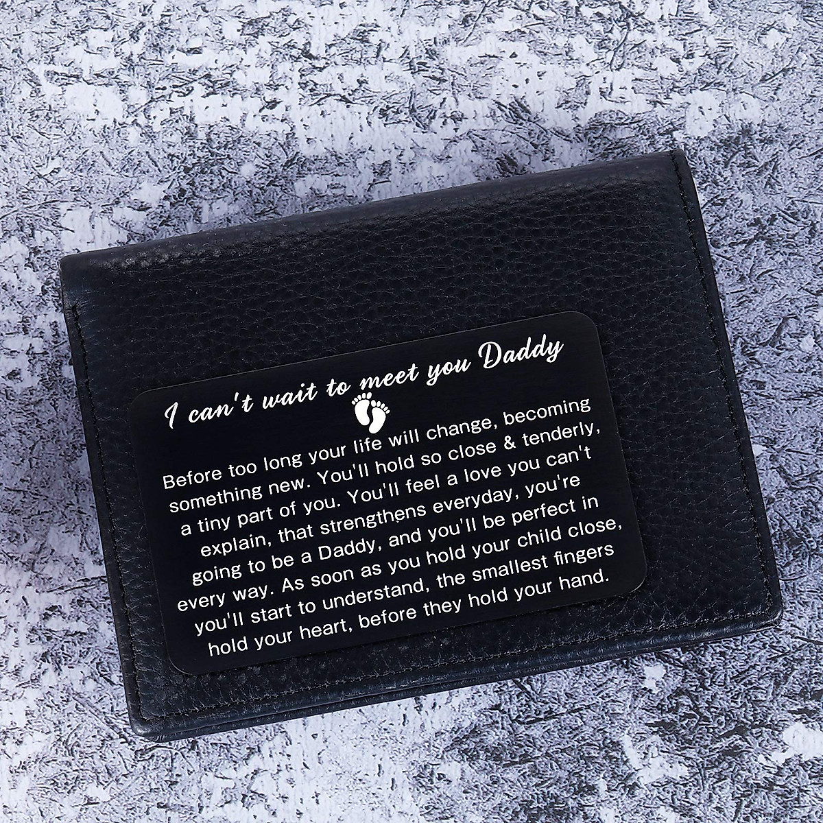New Dad Wallet Insert Card Daddy to Be Gifts Pregnancy Baby Announcement Gifts for Him New Father Soon to Be Daddy Gifts for Men First Time Dads Gifts from New Mommy Christmas Father’s Day