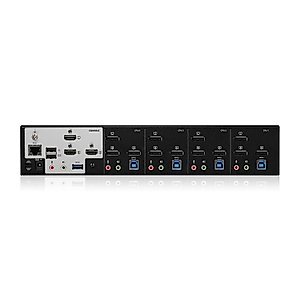 IOGEAR 4-Port 4K DisplayPort Triple View KVMP - 3 HDMI Monitors Outs - Converts DisplayPort to HDMI Out - 4096 x 2160 @60Hz - Control/Share USB 3.0 peripherals - Win 7+ Mac OS Linux - GCS1964