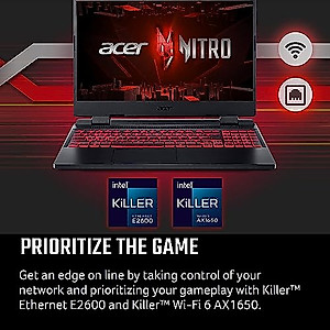 Acer Nitro 5 Gaming Laptop | Intel Core i5-12500H(＞11800H) | NVIDIA GeForce RTX 3050 Ti Laptop GPU | 15.6" FHD 144Hz IPS Display | Killer Wi-Fi 6 | Backlit Keyboard w/HDMI (16GB RAM | 512GB PCIe SSD)