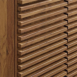 Modway Render Mid-Century Bathroom Vanity With Sink in Walnut White,24 Inch