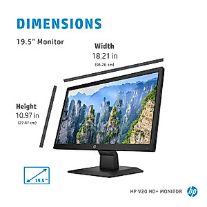 HP V20 HD+ Monitor | 19.5-inch Diagonal HD+ Computer Monitor with TN Panel and Blue Light Settings | HP Monitor with Tiltable Screen HDMI and VGA Port | (1H848AA#ABA) (Renewed)