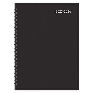 2023-2024 Office Depot® Brand 14-Month Weekly/Monthly Academic Planner, Vertical Format, 7-1/2" x 9", 30% Recycled, Black, July 2023 to August 2024